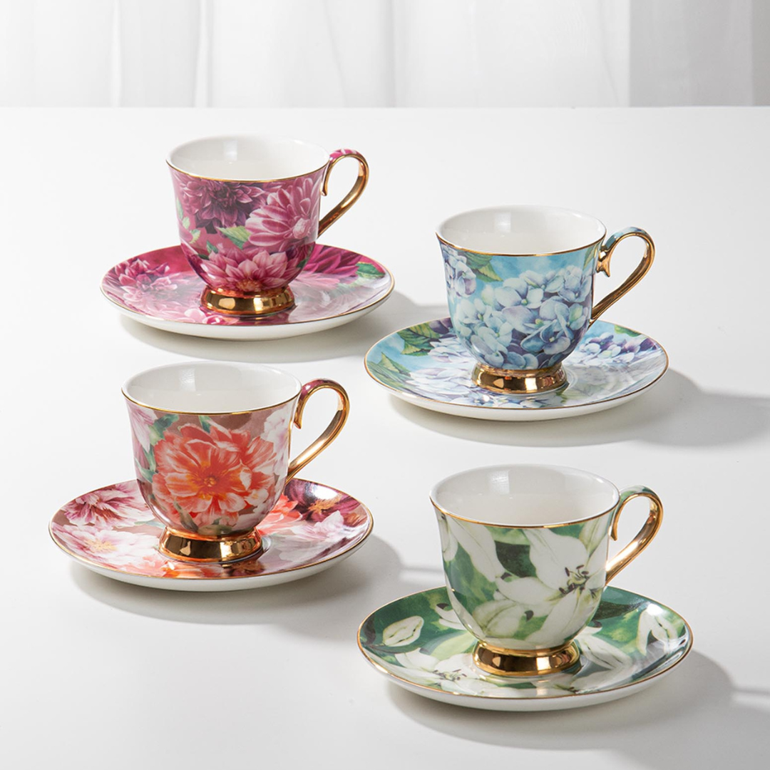 Bold Blooms Peach Peony Cup & Saucer – Ashdene