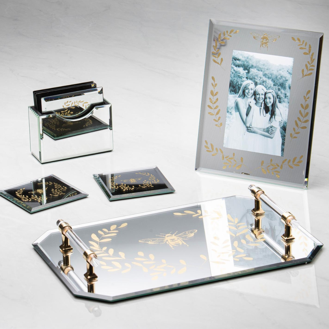 Elegant Bee Mirrored Tray – Ashdene