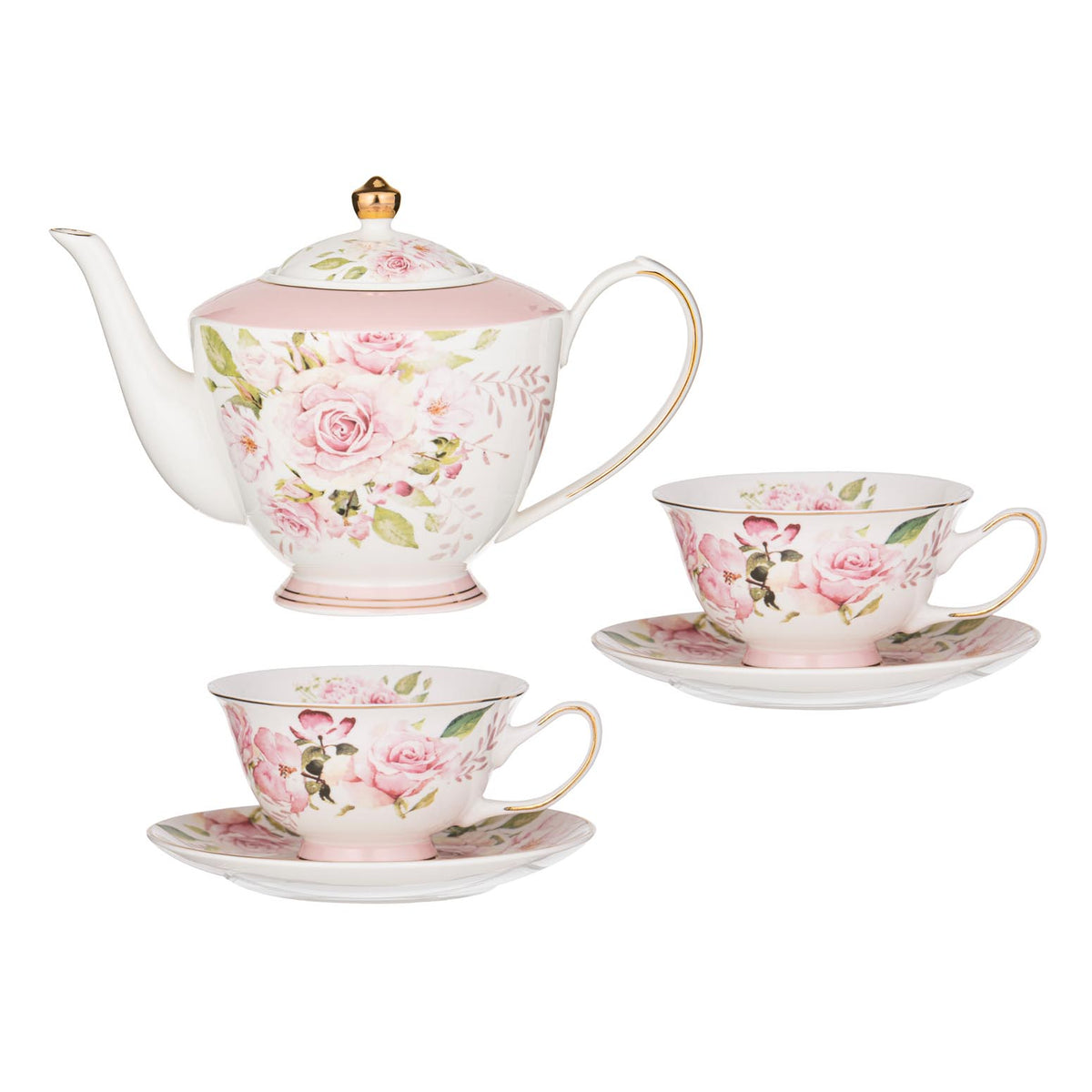 Isabelle Teapot & 2 Teacup Set – Ashdene