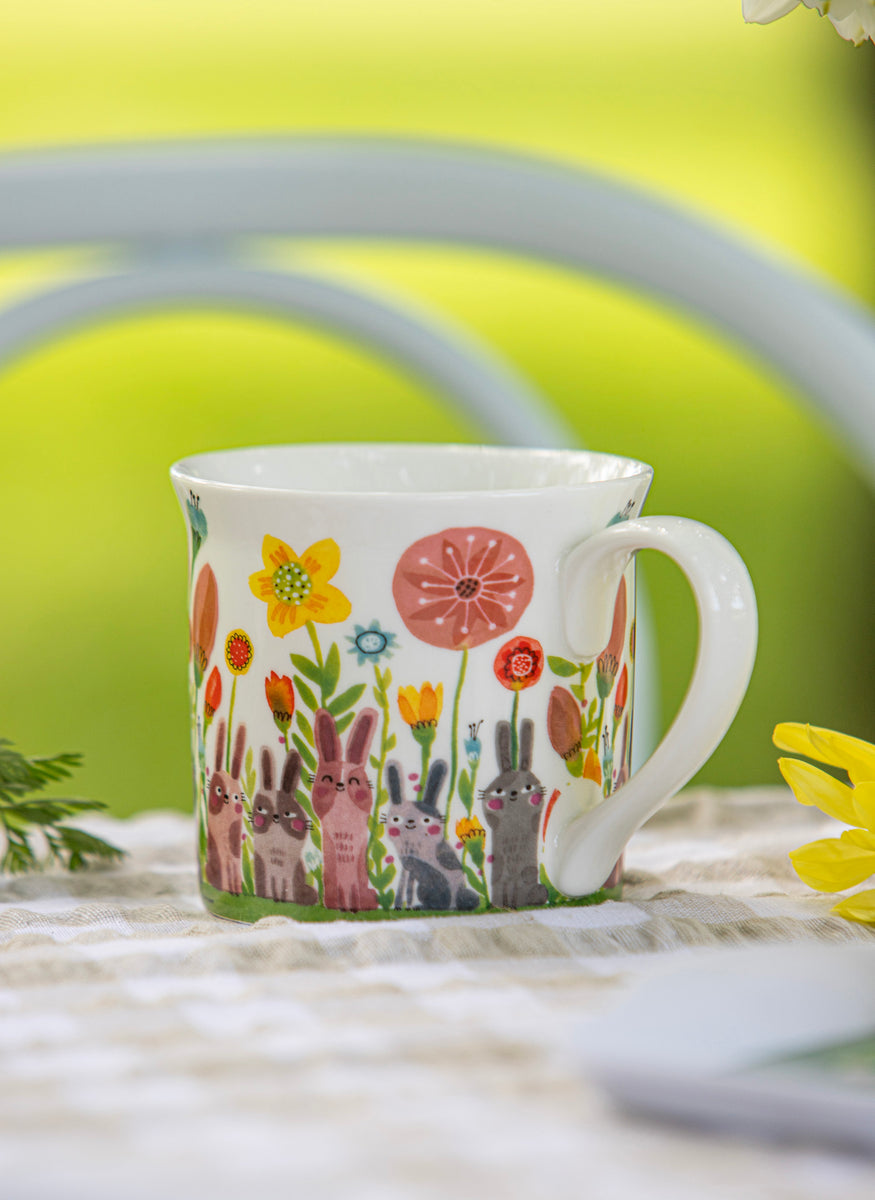Playful Bunnies Blooms Wide Flare Mug – Ashdene