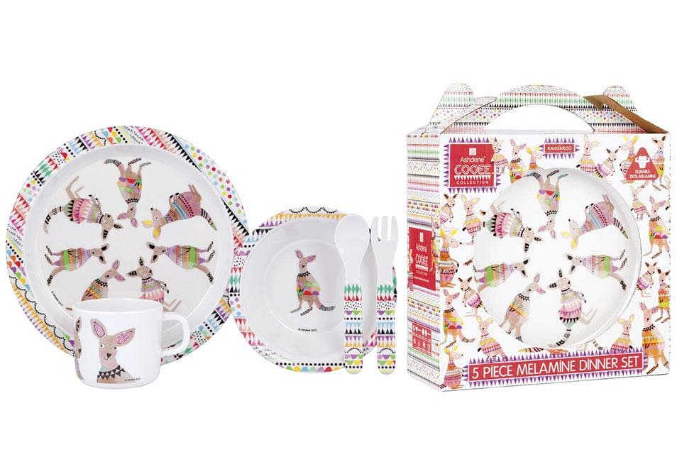 Cooee 5 Piece Kangaroo Kids Dinner Set | Ashdene