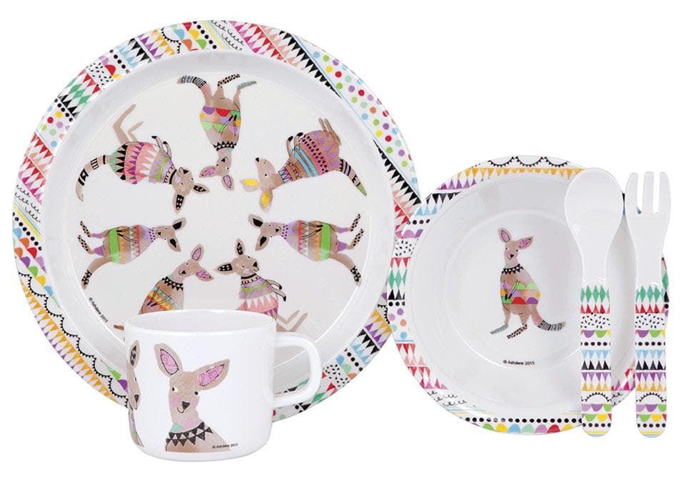 Cooee 5 Piece Kangaroo Kids Dinner Set | Ashdene