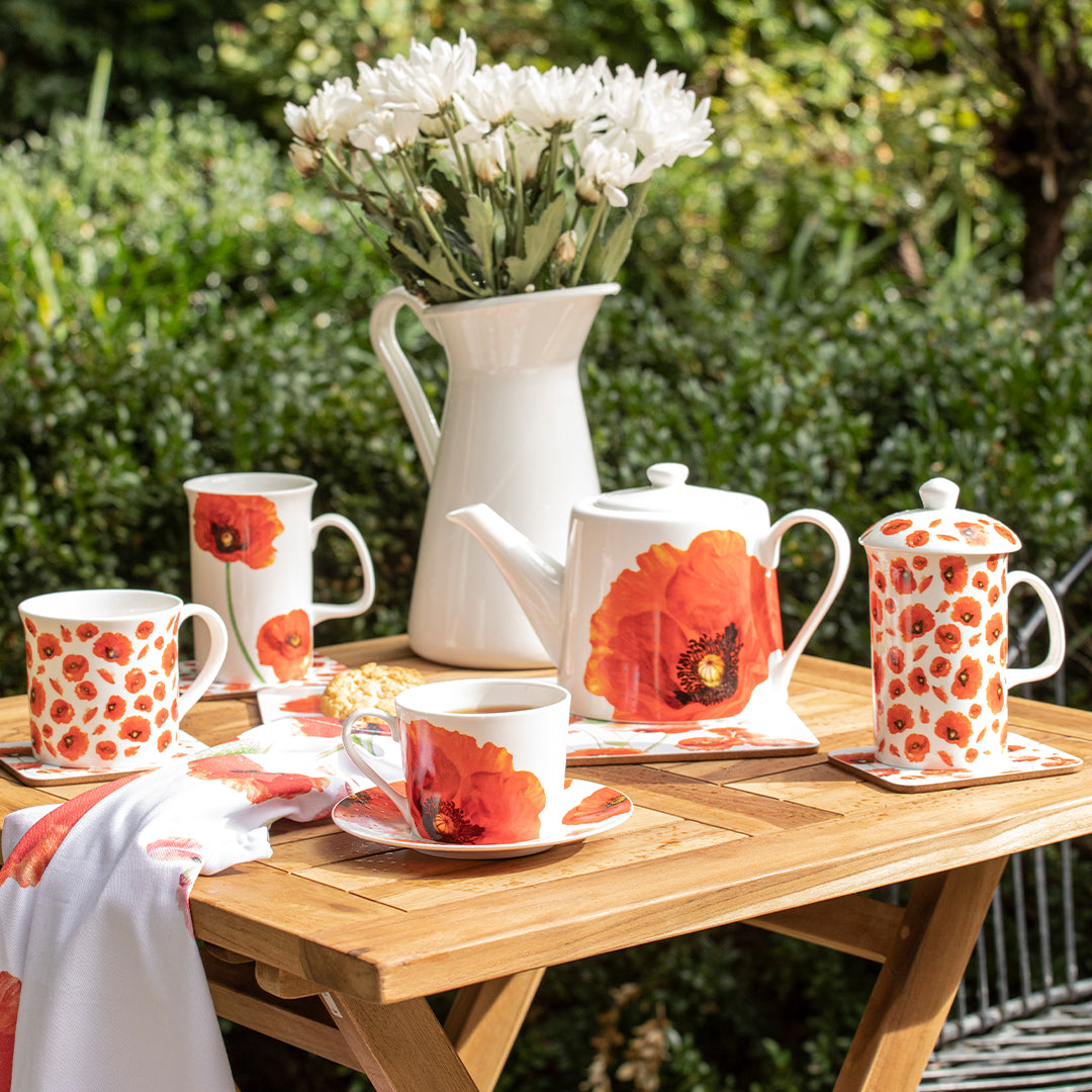 Red Poppies Teapot & 2 Teacup Set- for the Australian War Memorial ...